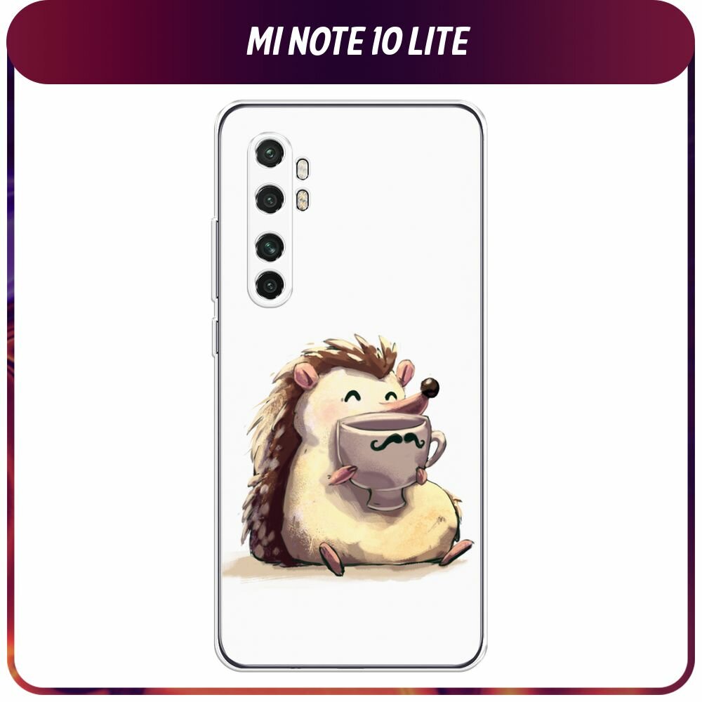 Чехол на Xiaomi Mi Note 10 lite / Сяоми Ми Нот 10 лайт с принтом "Еж кофеман"