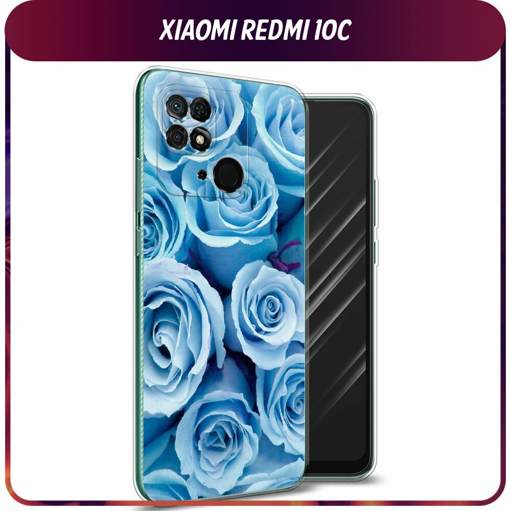 Чехол на Xiaomi Redmi 10C / Сяоми Редми 10C с принтом Лазурные розы