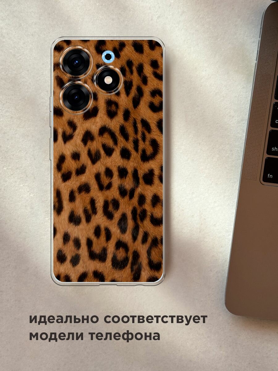 Чехол на Tecno Spark 10 Pro / Текно Спарк 10 Про с принтом "Мех леопарда" — фото 1