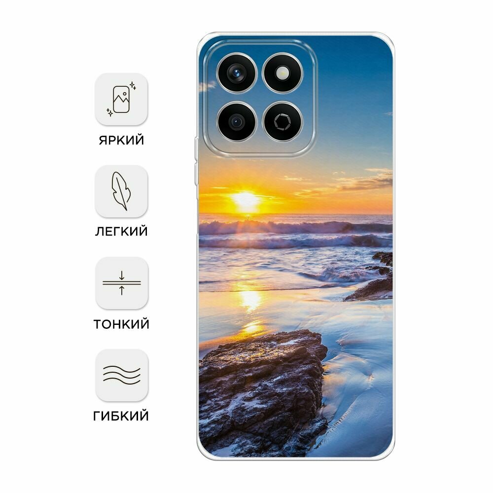 Силиконовый чехол на Honor X7c / Хонор X7c с принтом "Восход 6" — фото 1