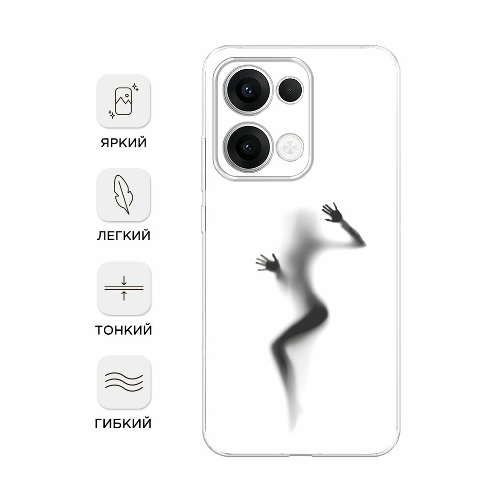 Чехол на Oppo Reno 13 / Оппо Рено 13 с принтом "Девушка в душе" — фото 1