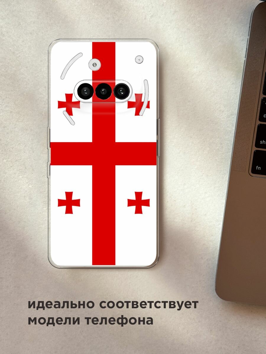 Чехол на Nothing Phone 3a / Нотинг Фон 3а с принтом "Флаг Грузии" — фото 1