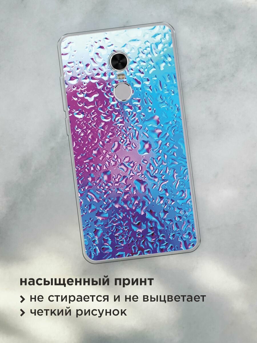 Чехол на Xiaomi Redmi Note 4 (MediaTek) / Сяоми Редми Ноут 4 (MediaTek) с принтом "Капли на стекле" — фото 1