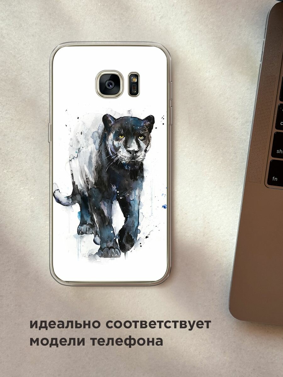 Чехол на Samsung Galaxy S7 / Самсунг Галакси С 7 с принтом "Пантера арт 3" — фото 1