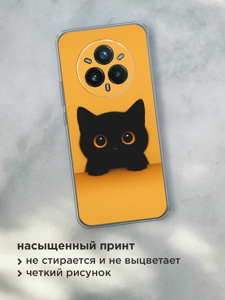 Чехол на Realme 14 Pro / Реалми 14 Про с принтом "Контрастный котик" — фото 1