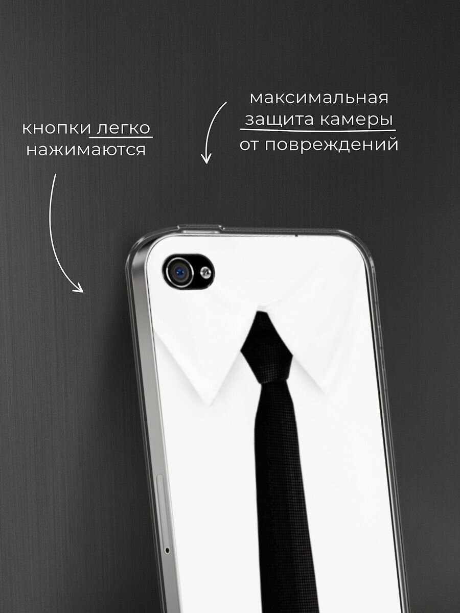 Силиконовый чехол на Apple iPhone 4/4S / Айфон 4/4S с принтом "Галстук" — фото 1