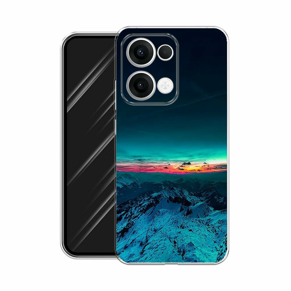 Чехол на Oppo Reno 13 / Оппо Рено 13 с принтом "Закат в горах" — фото 1