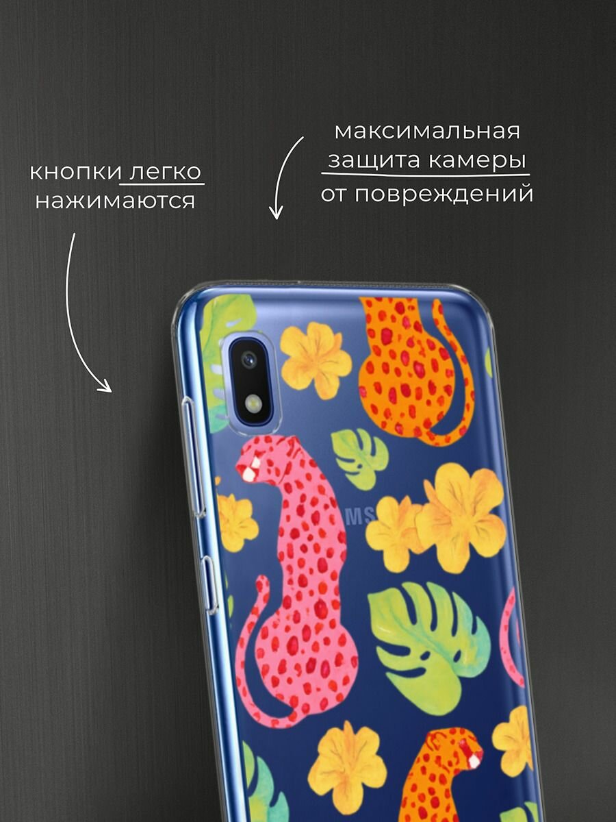 Чехол на Samsung Galaxy A10 / Самсунг Галакси А10 с принтом "Экзотика", прозрачный — фото 1