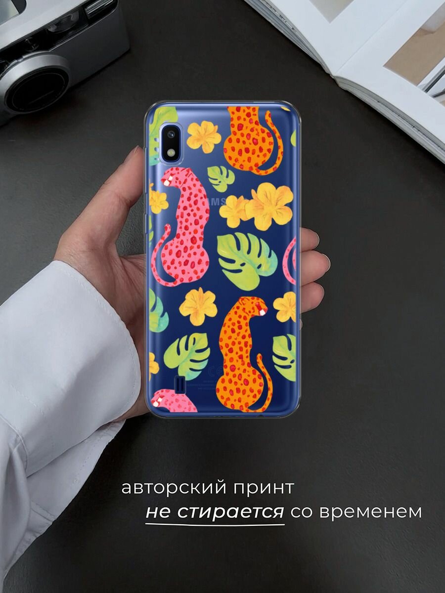 Чехол на Samsung Galaxy A10 / Самсунг Галакси А10 с принтом "Экзотика", прозрачный — фото 1