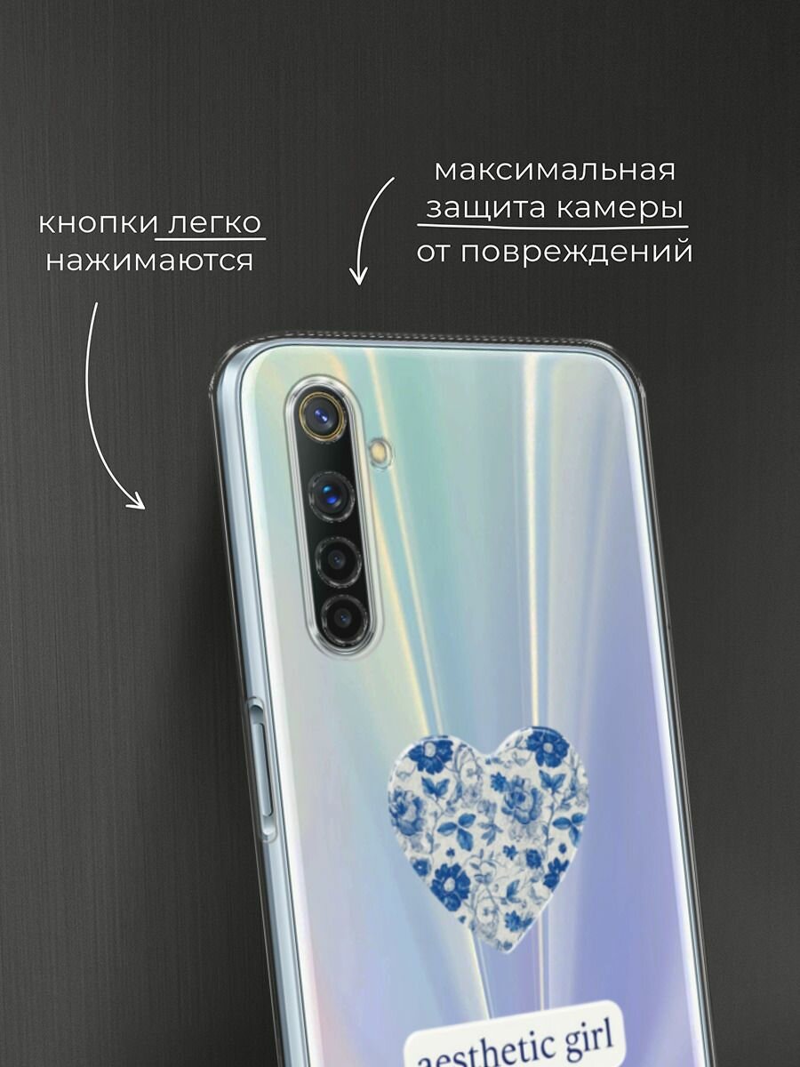 Силиконовый чехол на Realme 6 / Реалми 6 с принтом "Aesthetic girl" — фото 1