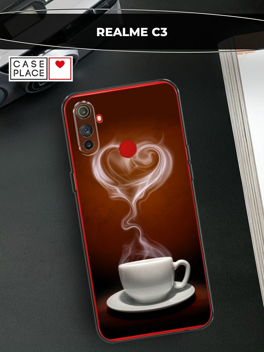 Силиконовый чехол на Realme C3 / Реалми C3 с принтом "Кофейная любовь"