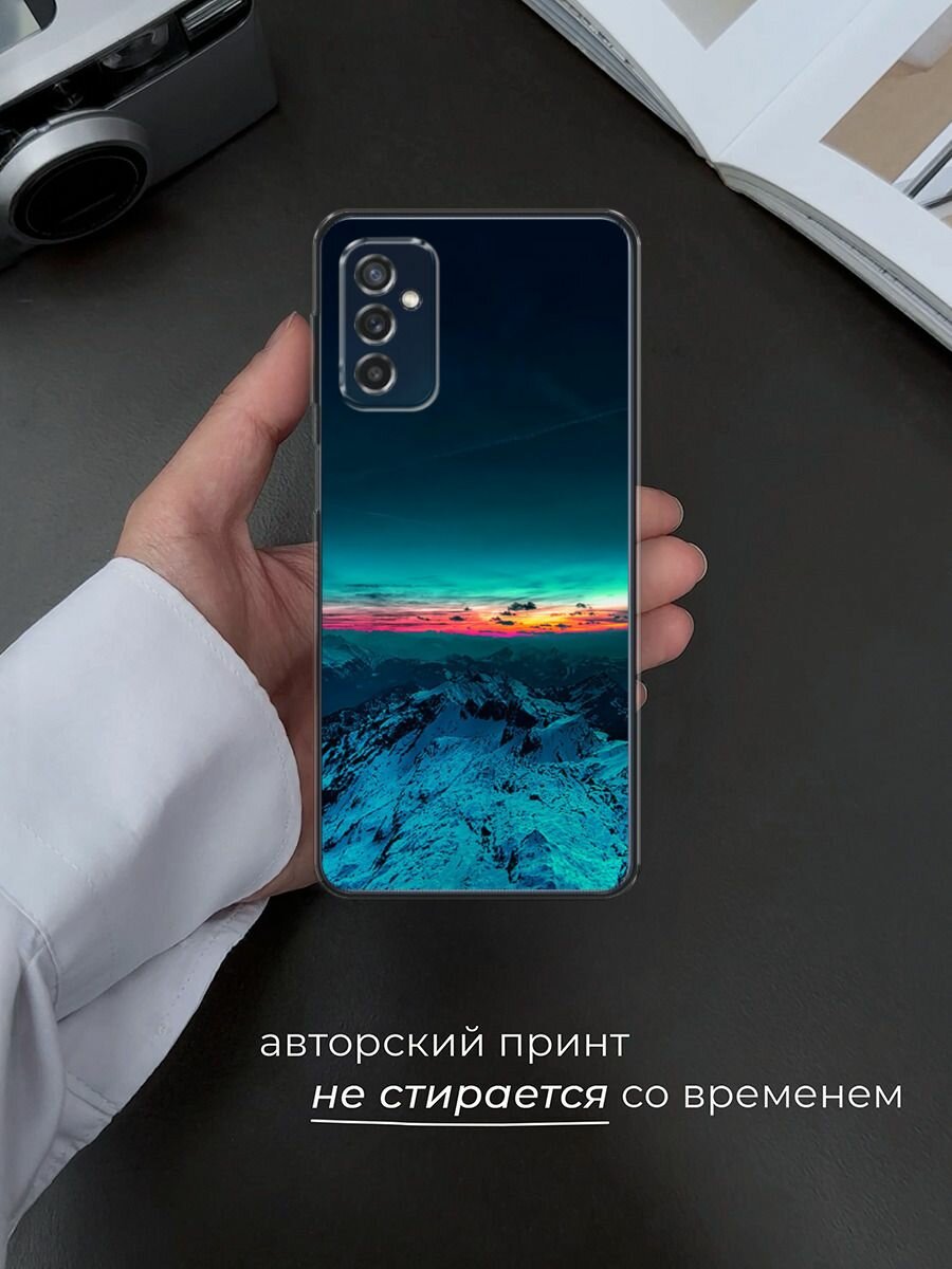 Чехол на Samsung Galaxy M52 / Самсунг Галакси M52 с принтом "Закат в горах" — фото 1