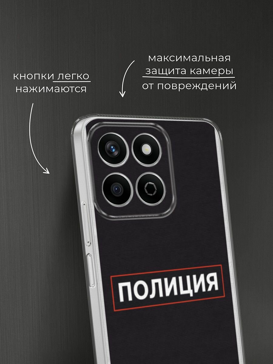 Силиконовый чехол на Honor X7c / Хонор X7c с принтом "Police logo" — фото 1