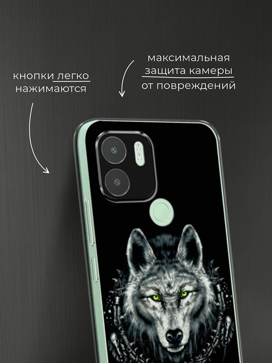Чехол на Xiaomi Redmi A1+/Redmi A2+/Poco C51/C50 / Редми A1+ с принтом "Волк оберег" — фото 1