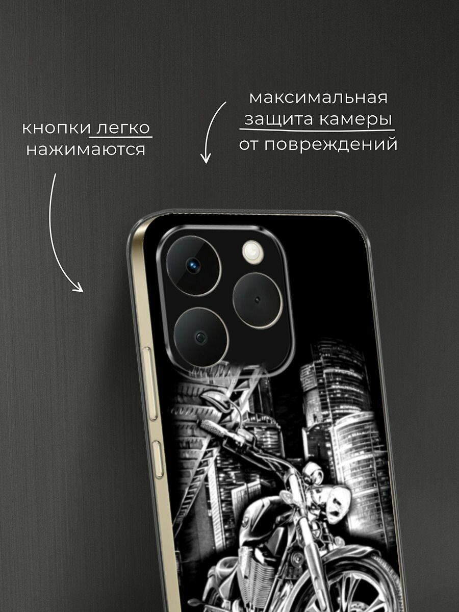 Силиконовый чехол на Realme 15T / Реалми 15Т с принтом "Крутой байк" — фото 1