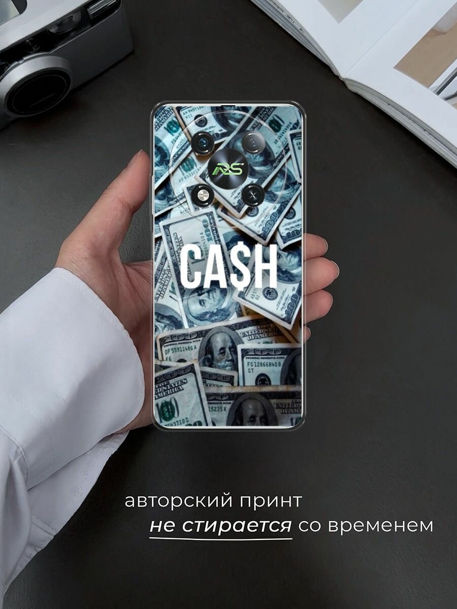 Силиконовый чехол на Itel RS4 / Ител РС4 с принтом "Cash" — фото 1