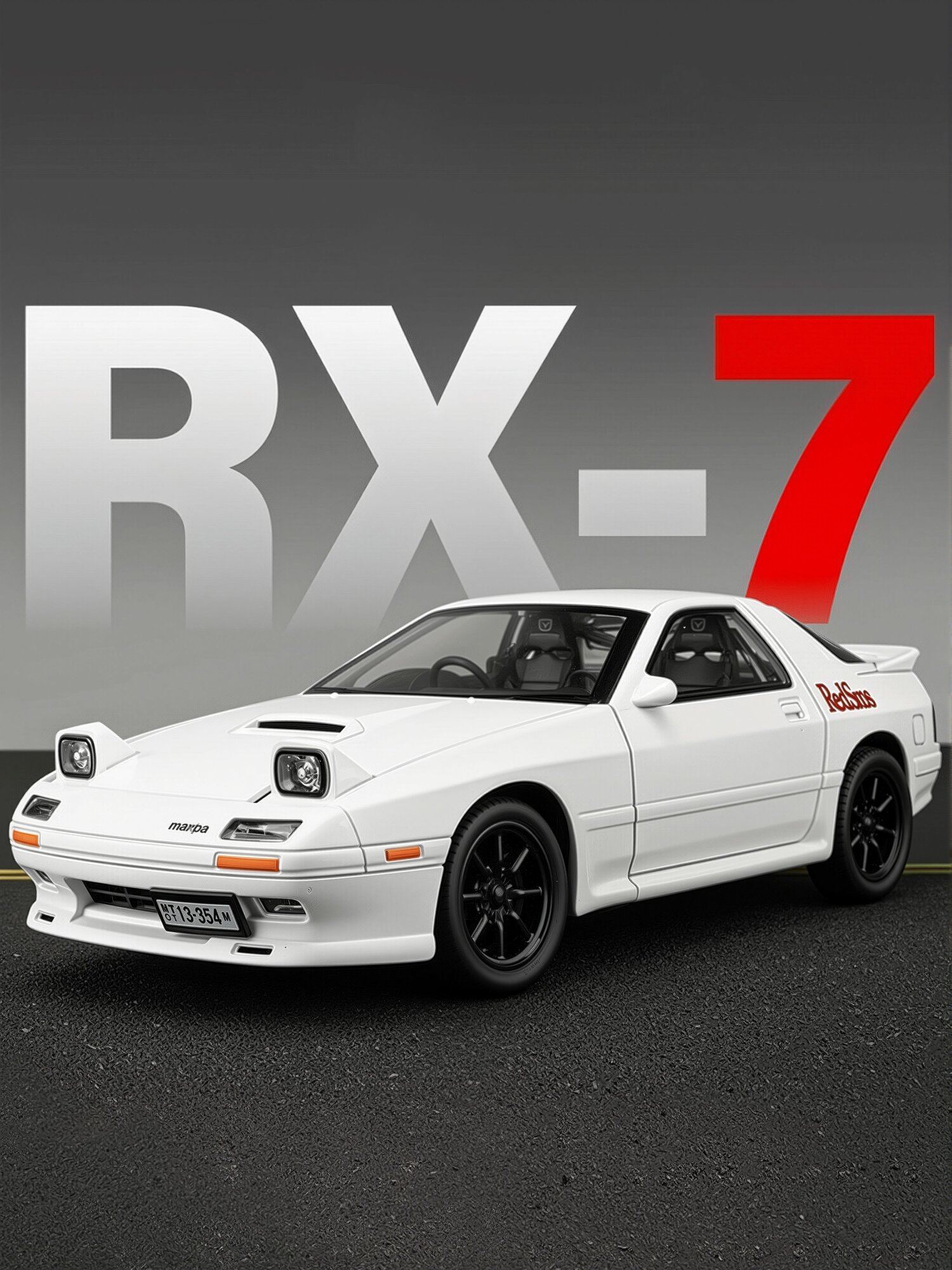 Металлический автомобильный модель Mazda RX-7 Детские игрушки со звуком