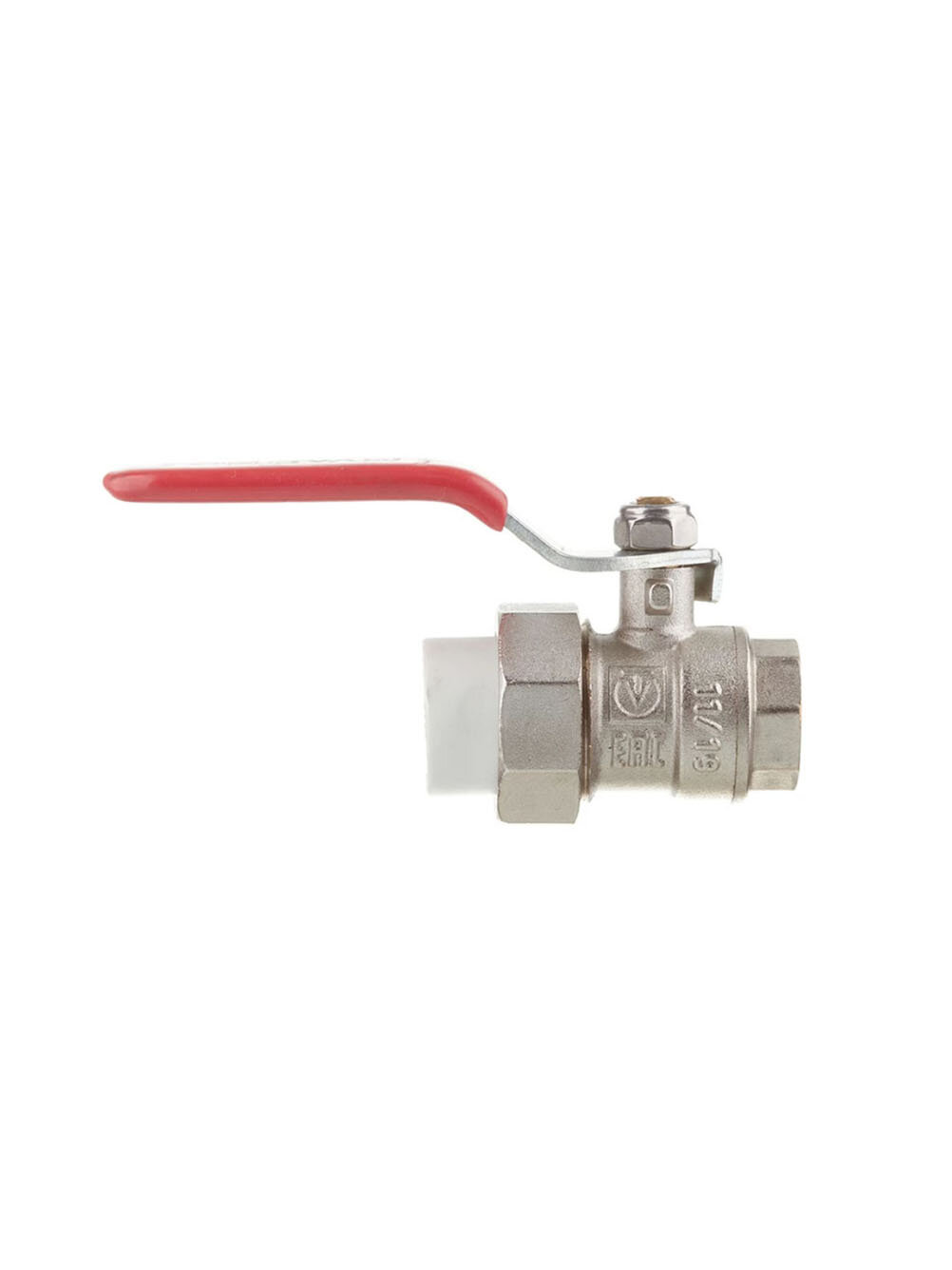 Кран шаровой латунный 20 мм х 1/2 ВР(г) для полипропиленовых труб с полусгоном