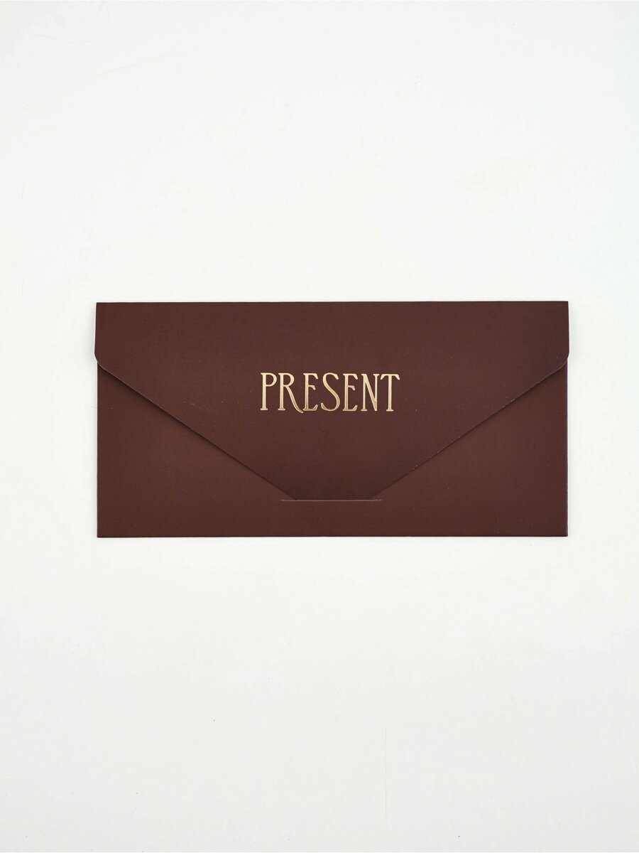 Конверт подарочный «Текстура», софт тач, тиснение, 19 × 9,2 см , коричневый
