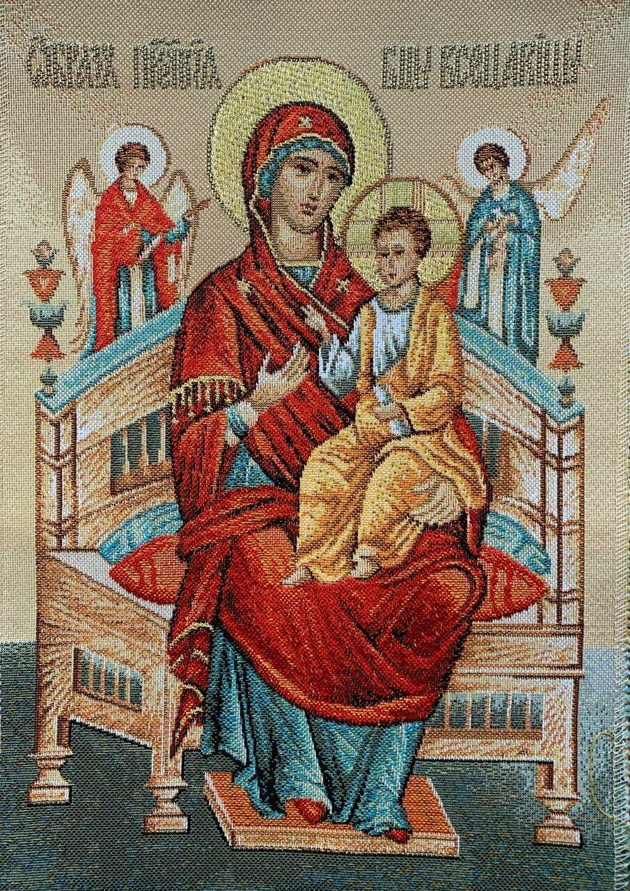 Гобелен, гобелен без рамы 24х34 см / Икона Покров Пресвятой Богородицы
