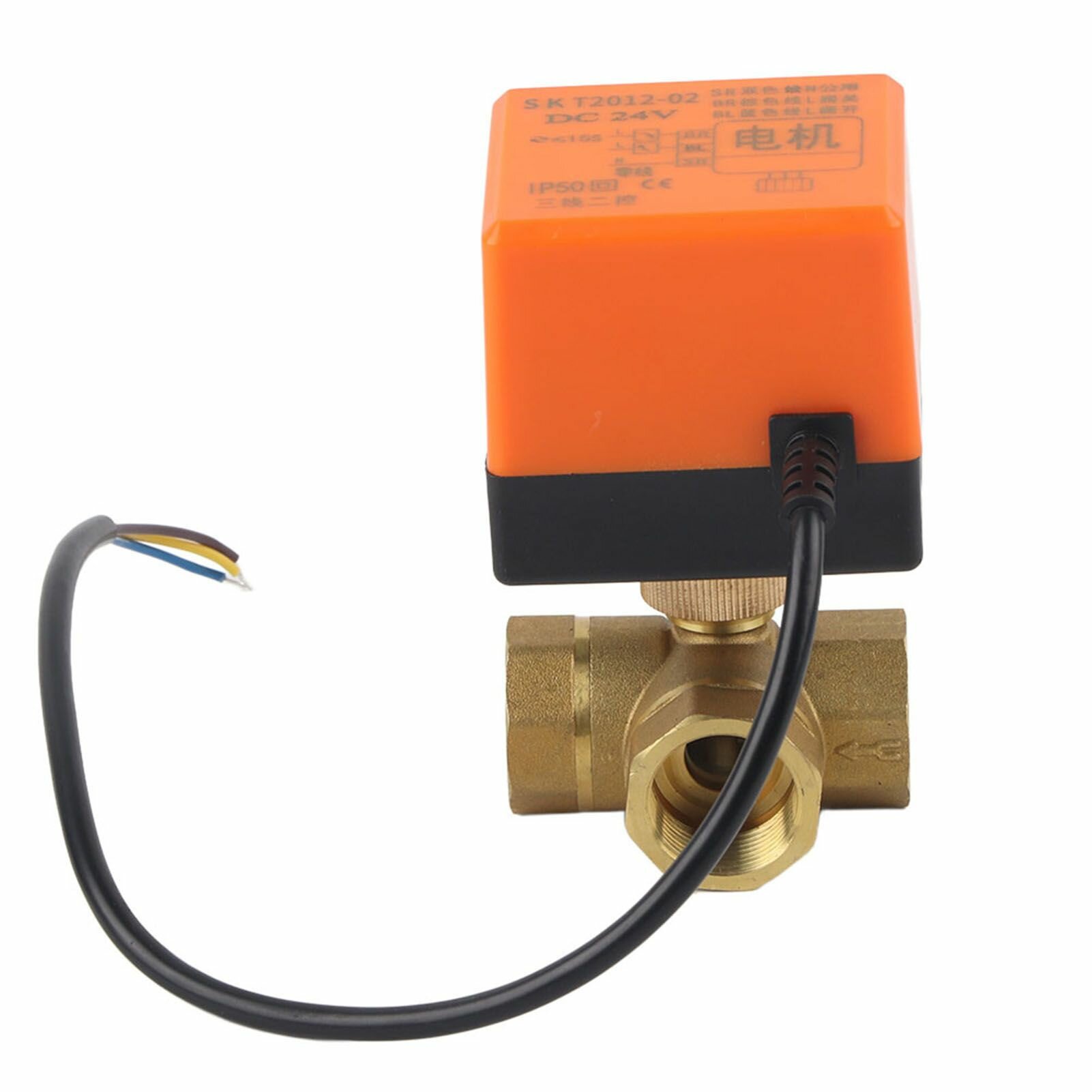 DN20 G3/4 латунный 3-ходовой моторизованный шаровой электрический клапан для кондиционера DC24V