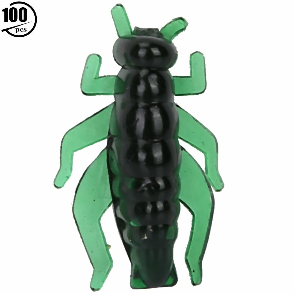 5 упаковок 2,3 см, мягкие приманки для сверчков, имитация насекомых, приманки для ловли карпа нахлыстом (темно-зеленые)