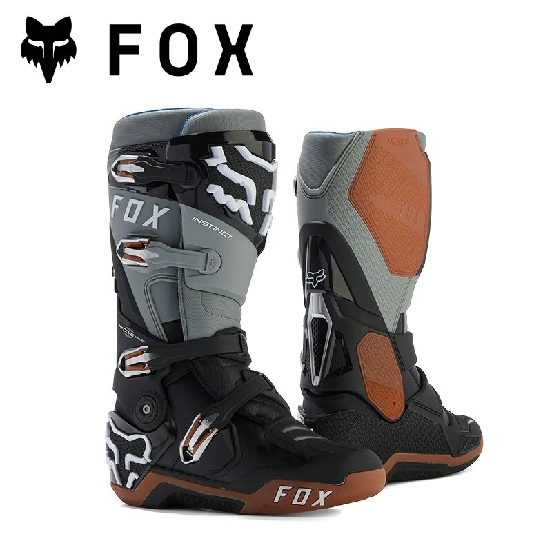 Ботинки для бездорожья FOX RACING 2-го поколения с технологией активной оси для защиты мотокросса и тропической езды 45, Beige Grey Black