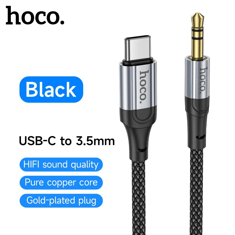 Аудиокабель HOCO AUX USB C на разъем 3,5 мм, автомобильный динамик, адаптер для наушников для Samsung Xiaomi Huawei