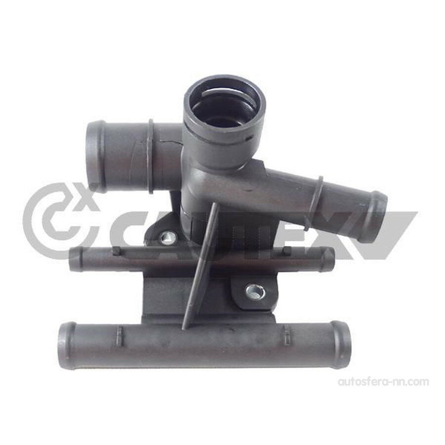 CAUTEX 757623 Фланец системы охлаждения VW: Passat (B6) 2005-2010, Jetta 2006-2011, Golf V 2003-2009, Golf Plus 2005-2014 \ AUDI: A3 (8PA) Sportback 2004-2013, TT (8J) 2006-2015 \ SKODA Octa