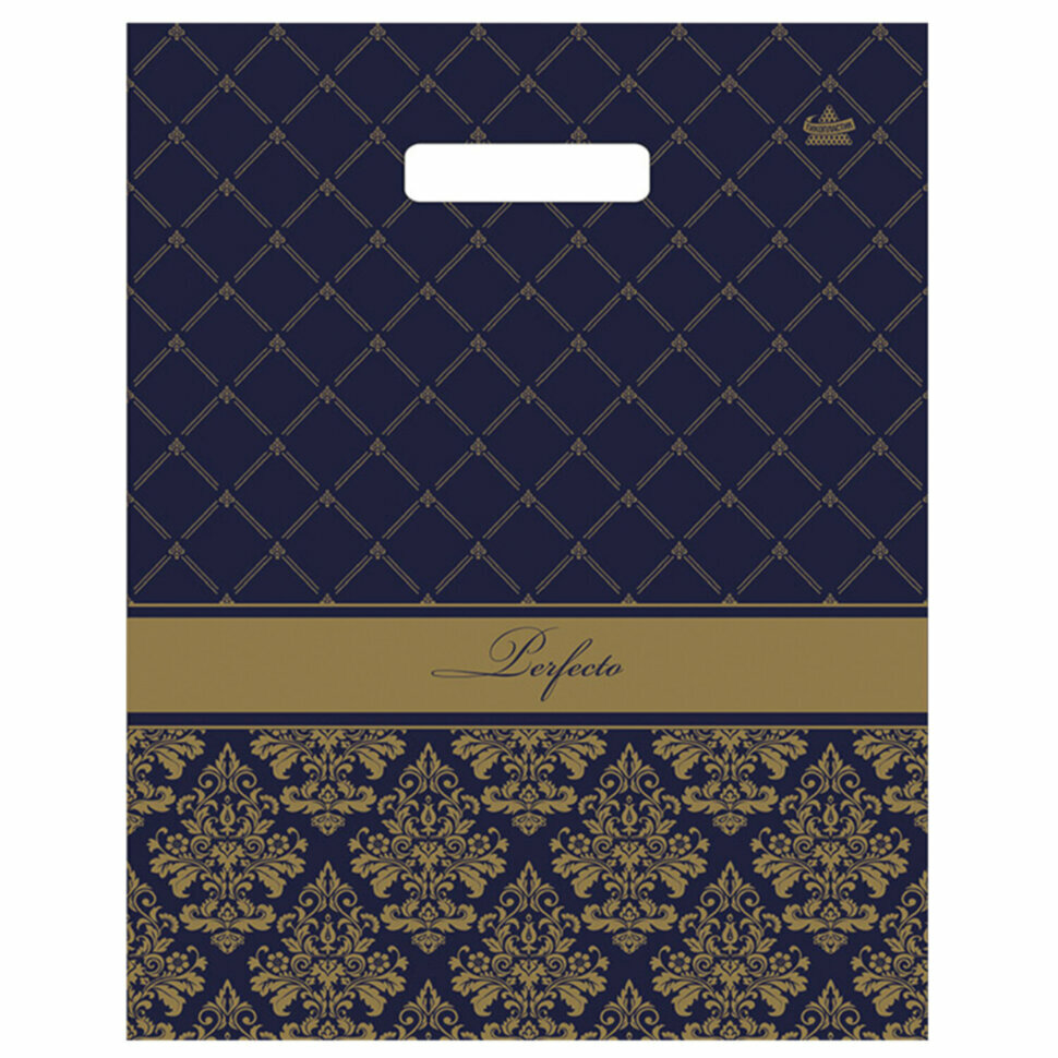 Пакет с вырубной ручкой, 37х30 см, "Перфекто Вензель", 90 мкм, н00153471, 75 штук, 701468