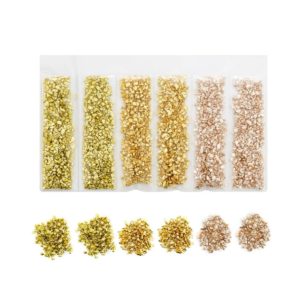 Разбитые стеклянные камешки Mixied для рукоделия 2-4mm, Set 12