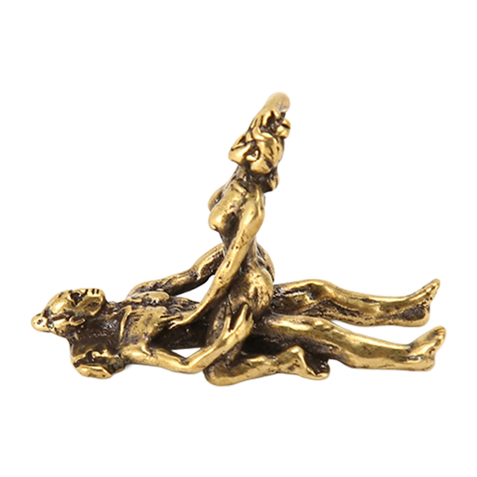 Медная статуэтка пары, инновационная винтажная декоративная миниатюрная фигурка пары, расписанная вручную, для подарков, коллекция 4,4x2,8 см / 1,7x1,1 дюйма