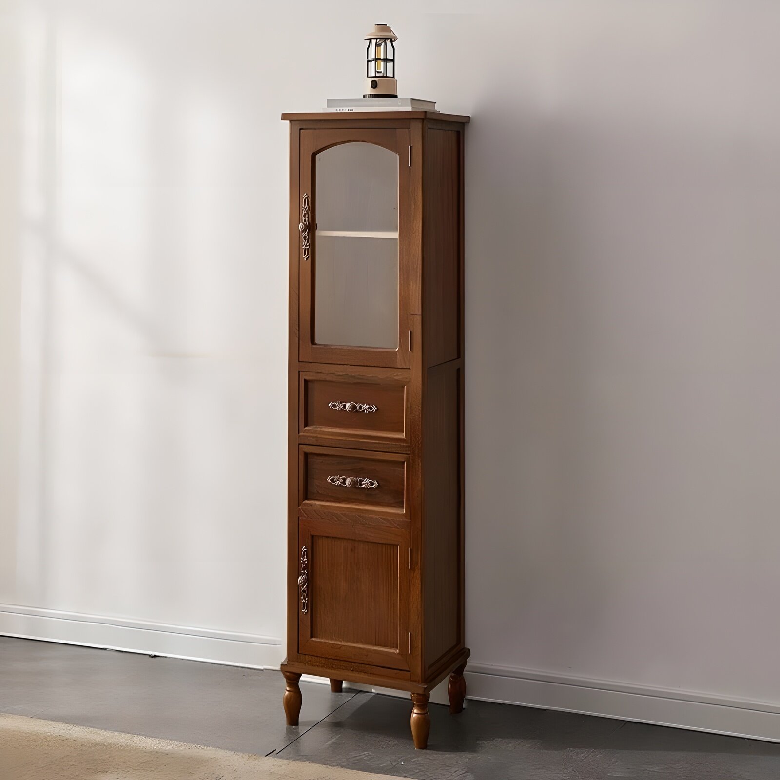 Буфет YAO YAO, деревянный, 35x136x35 см, стиль ретро, одна полка, дверь со стеклом