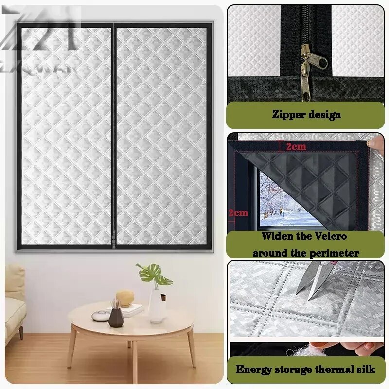 Зимние утеплённые шторы zxqwan для окон Height150CM, Width200CM