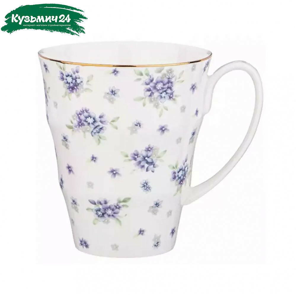 Кружка Lefard Sonnet In Blue 760-767, фарфор, белый, объем 350 мл