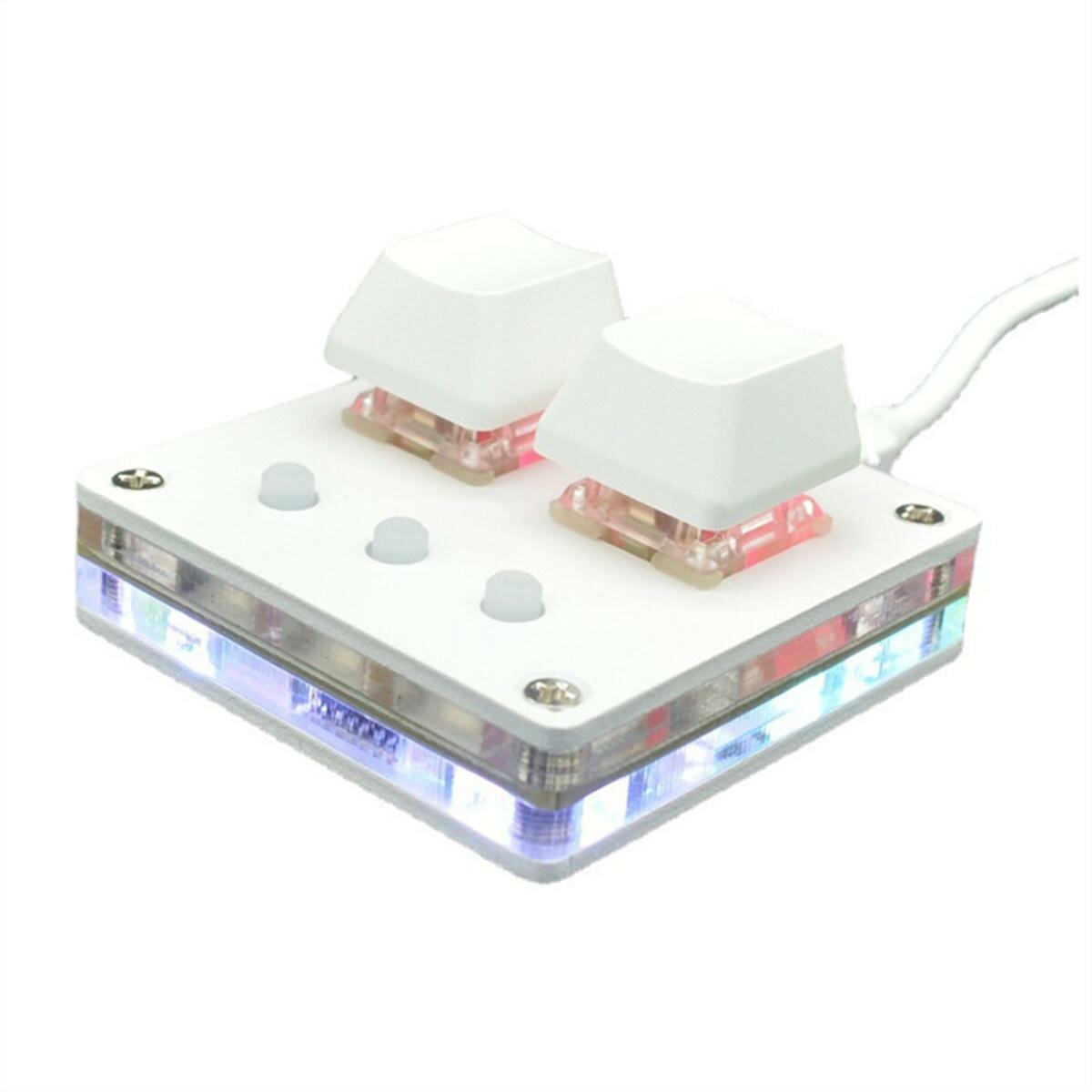 OSU Mini Keyboard 2 Key Gaming Keyboard Red Switch, White