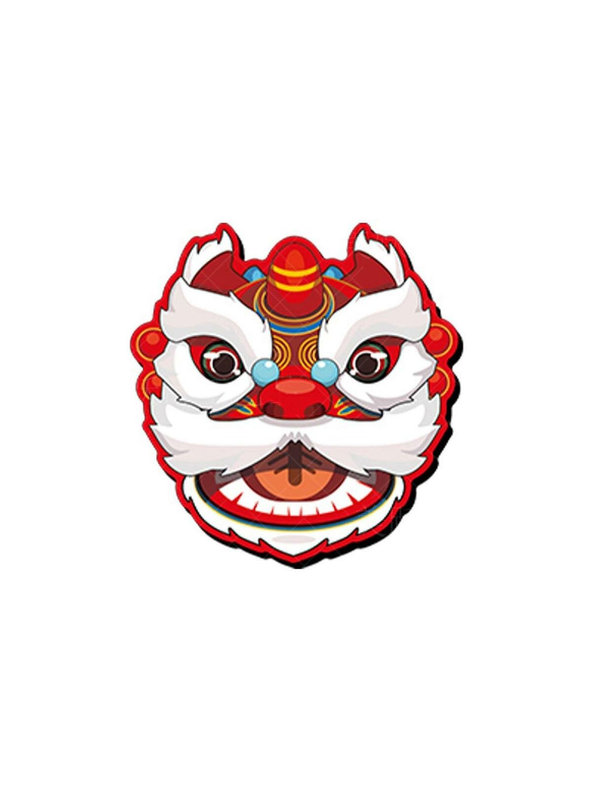 Украшение на праздник новогоднее,2025 Год Весеннего фестиваля Змеи Украшает Новогодние магнитные наклейки-Наклейки на холодильник с головой Льва