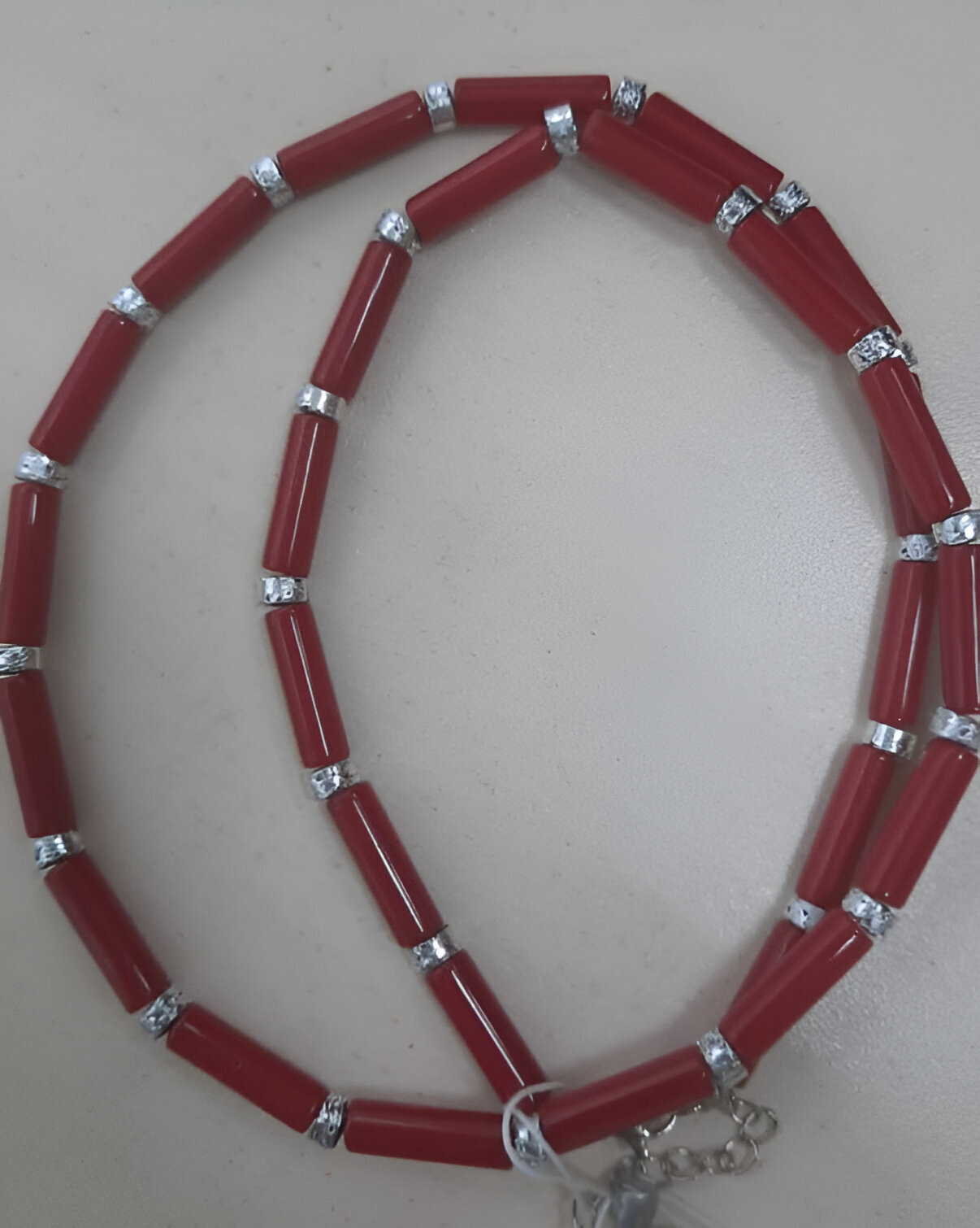 Колье, металл, коралл