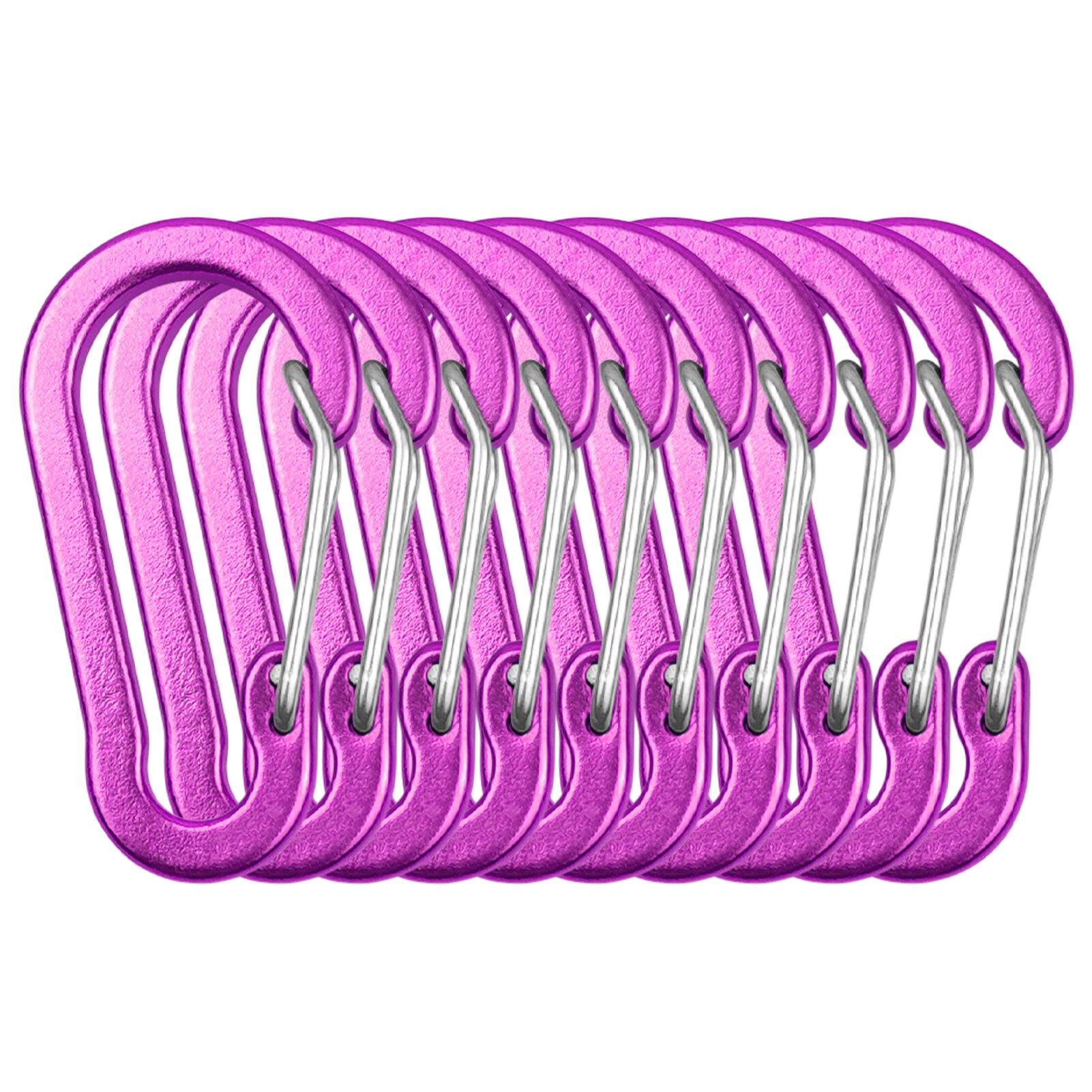 10 шт Карабины Мини Алюминиевый сплав Ключница Карабин Клепки Кольца D для Кампинга Похождения Рыбалки Турзма, Материал: Алюминиевый сплав, Цвет: Фиолетовый, Размер: 50 * 26мм, Вес: 5.4г