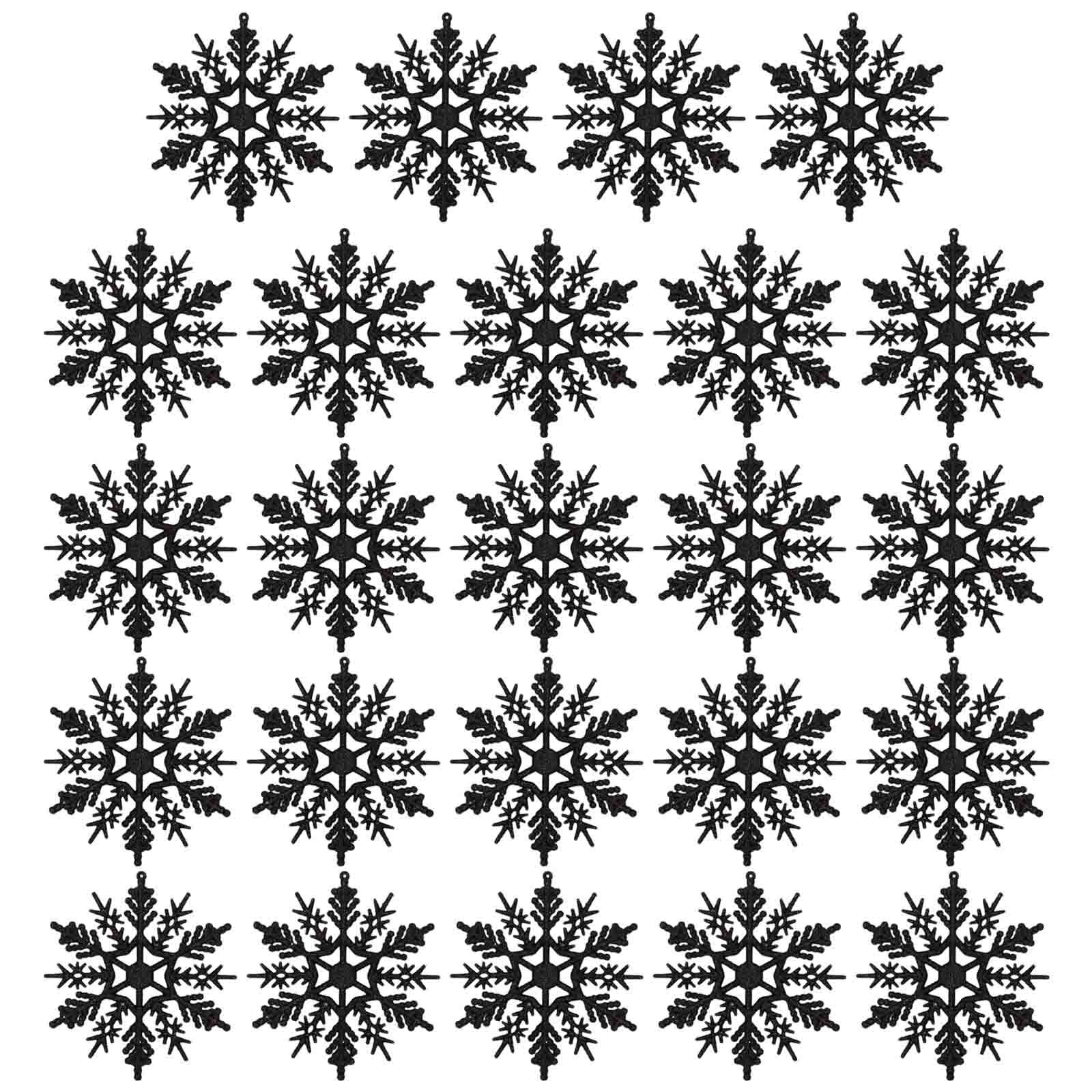 Рождественский снежинка подвеска 24 шт. Блестящий Пластик Подвесное Украшение для Дерева Окна Стены Декор