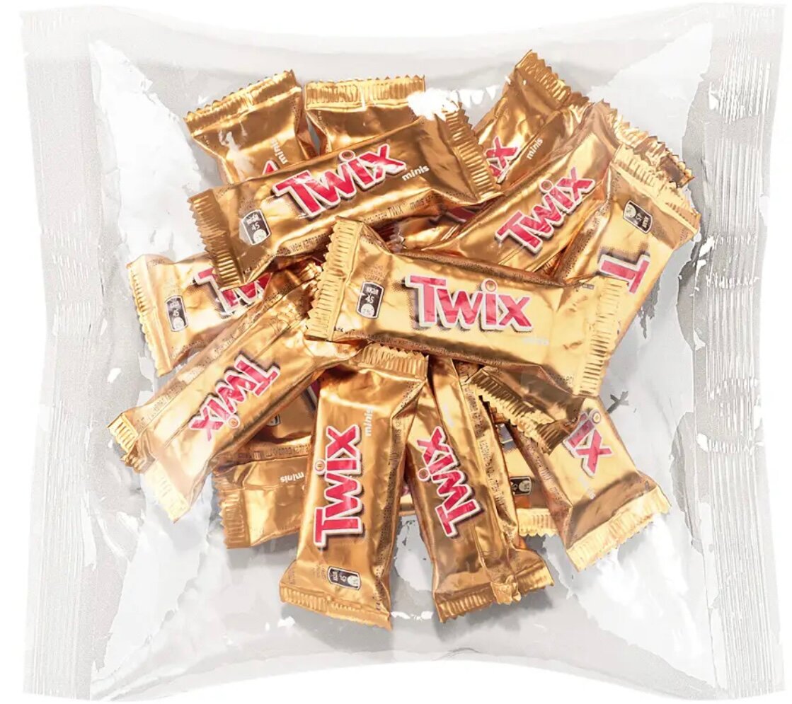 Конфеты шоколадные Twix "Minis", с карамелью, в молочном шоколаде, 138г
