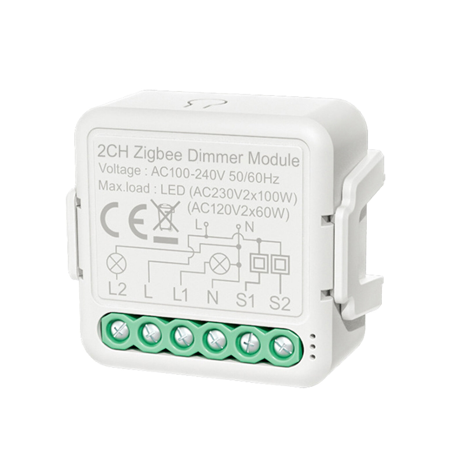 Перевод на русский: Умный диммер Zigbee с двухкнопочным модулем, дистанционное управление через приложение, голосовое управление, таймер, групповое управление, совместимость с Echo и Google Home для дома и офиса.