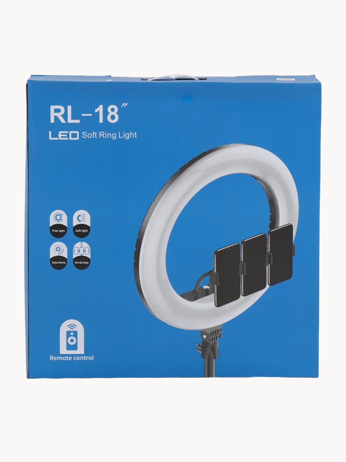 Кольцевая лампа RL-18 с пультом, штативом и сумкой для переноски