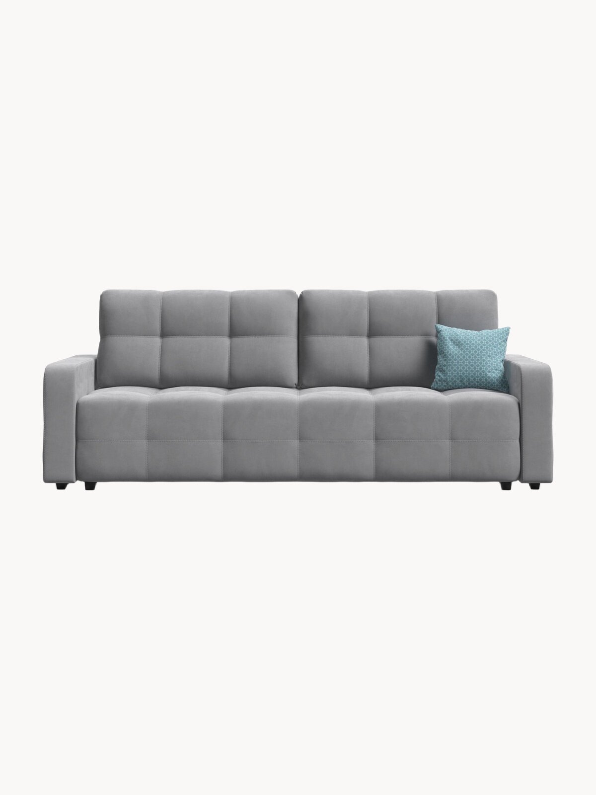 Диван Уют, с ящиком для хранения, велюр Monolit сталь, 225x100x90 см