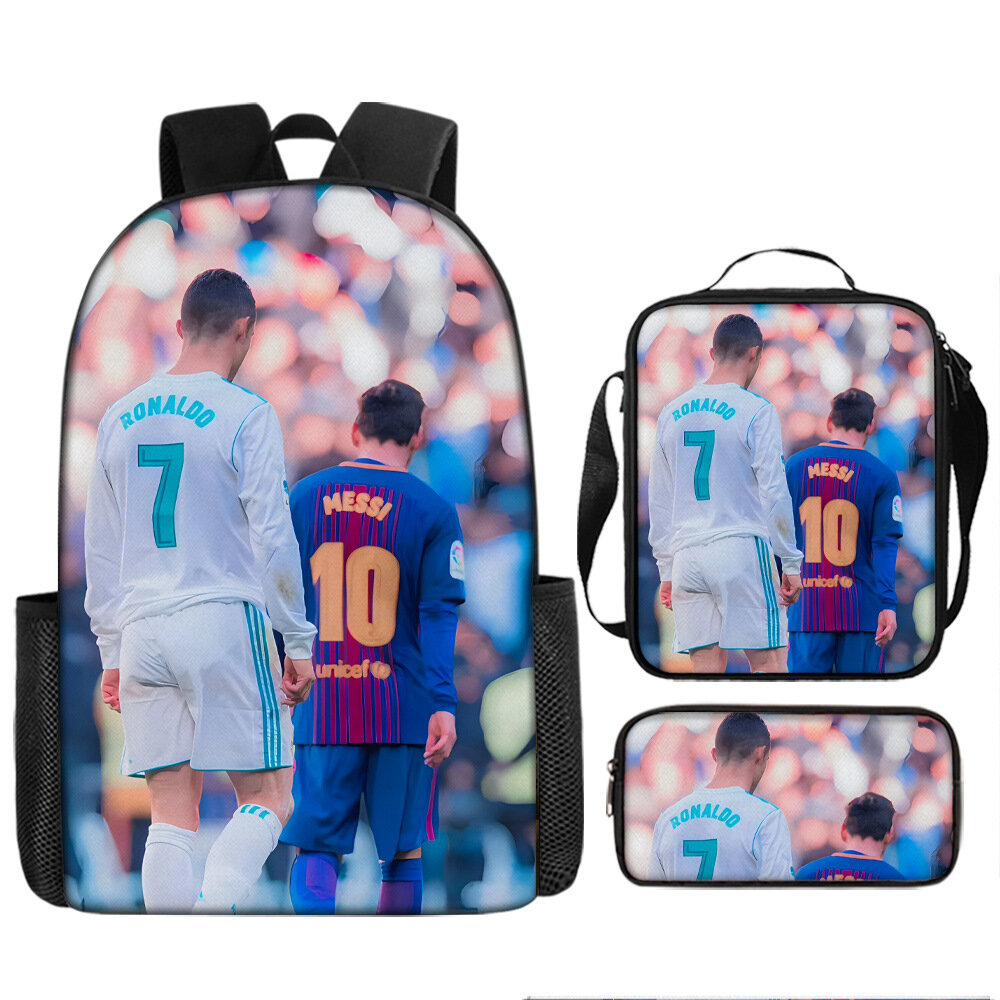 Футбольный чемпионат мира по футболу, периферийный студенческий школьный рюкзак, школьный рюкзак Месси, большой вместительный рюкзак из полиэстера, снижающий нагрузку, и набор ранцев