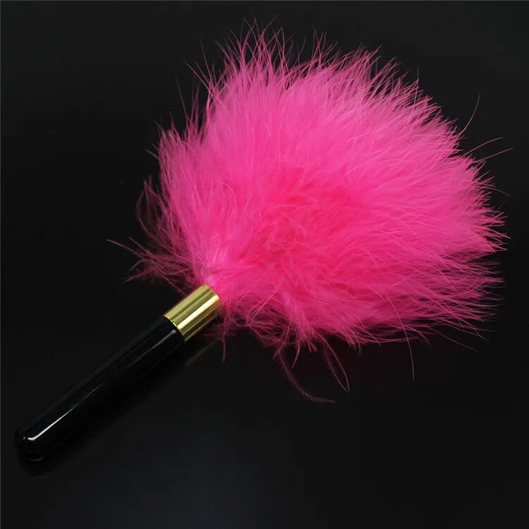 Кликер с перьями, кнут, секс-игрушка, БДСМ, фетиш, товары для сосков, сиськи, клитор, Розовый