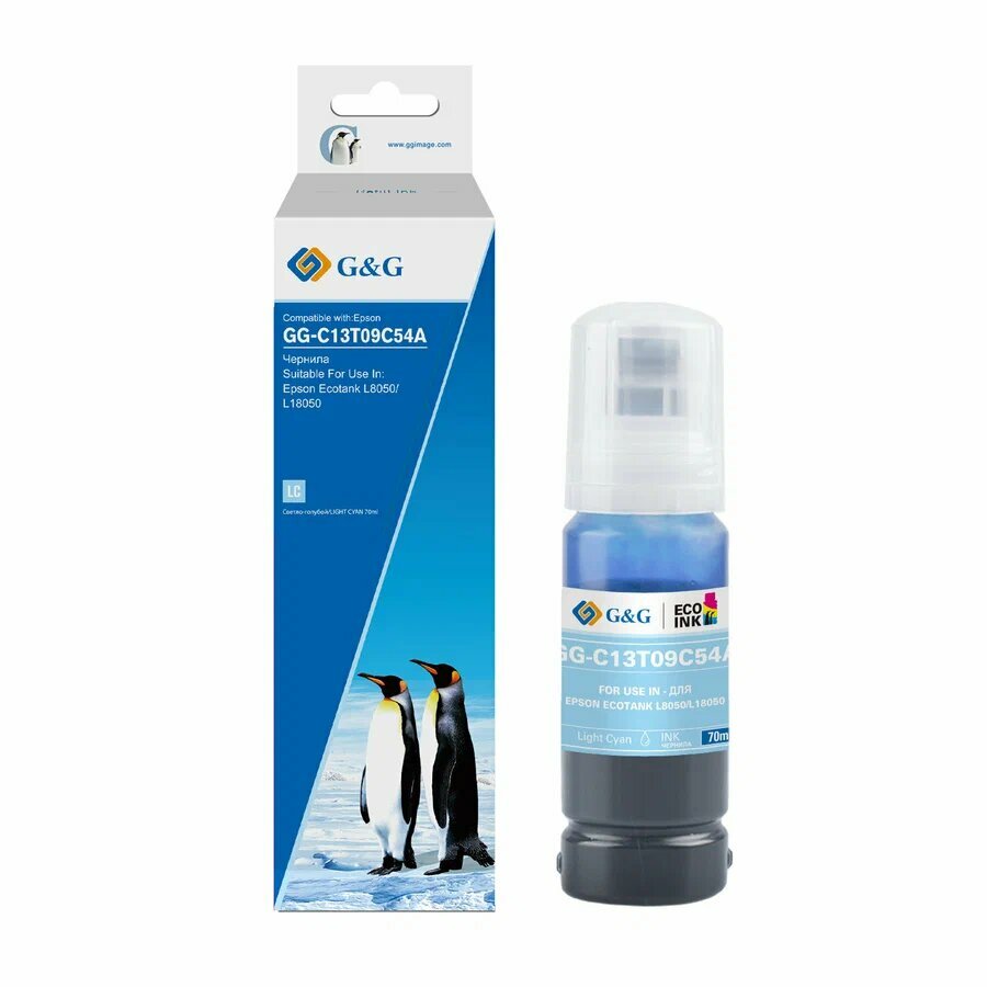 Чернила Epson 108 C13T09C54A светло-голубой 70мл для Epson L8050/L18050
