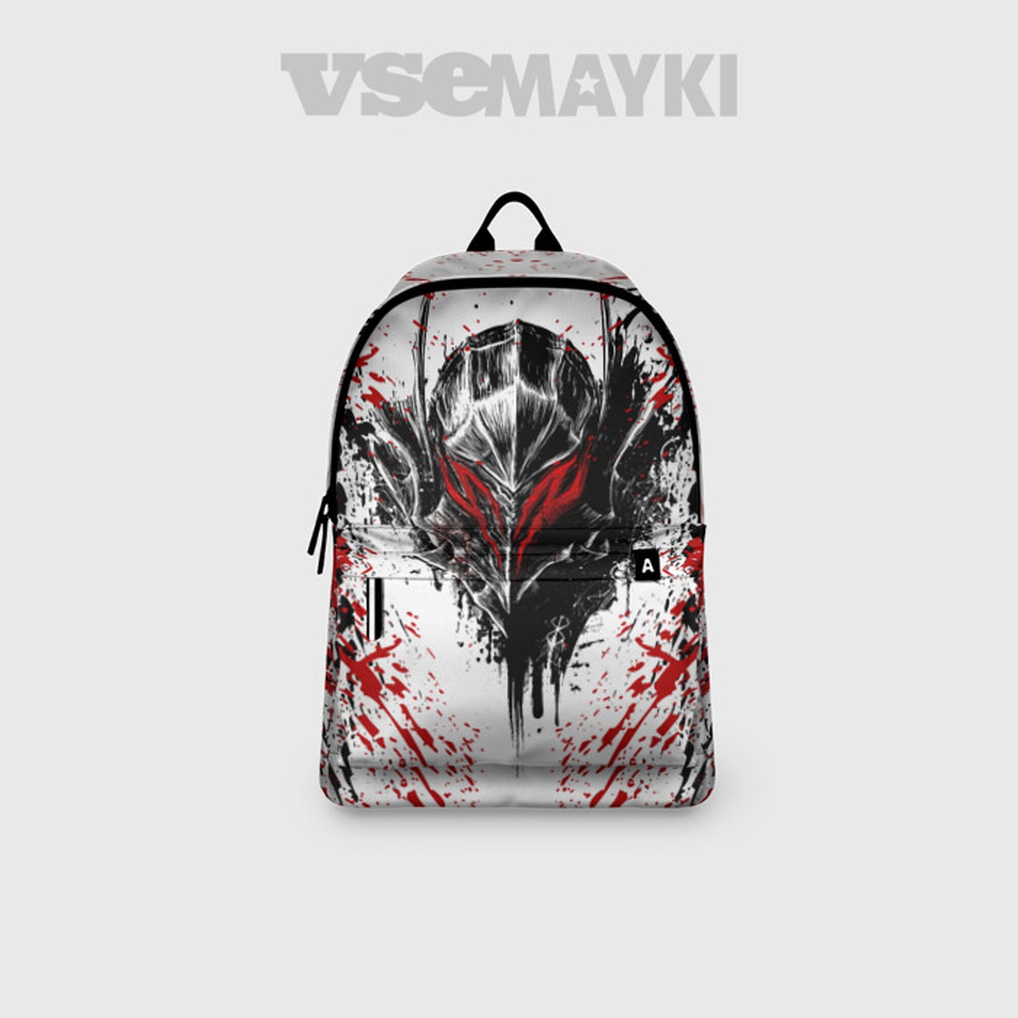 Рюкзак VseMayki с принтом Берсерк: черная маска, One size, белый