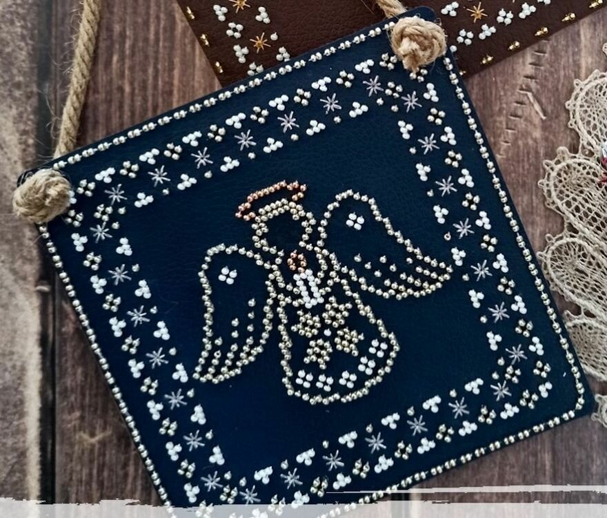 Комплект для вышивания новогодних мини-панно НеоКрафт "Снежный ангел" 14x14 см, Религия