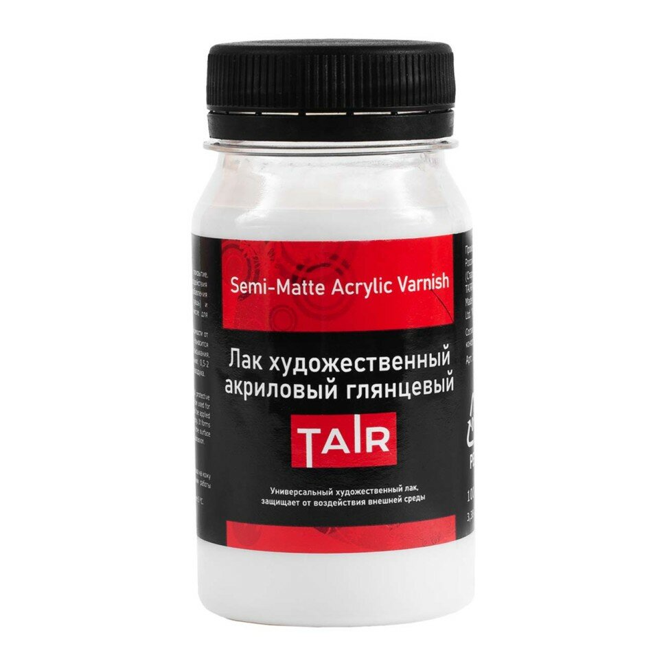 Лак художественный акриловый глянцевый Таир, банка 100 мл, артикул1201300